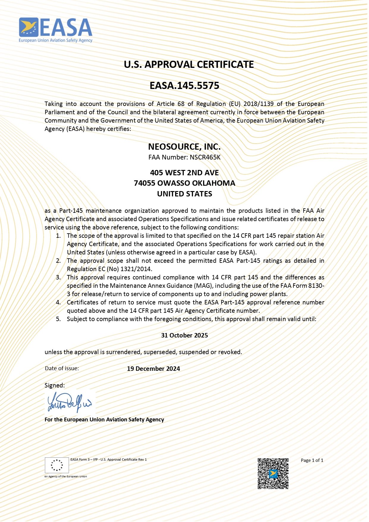 CERTIFICATIONS – Neo Source