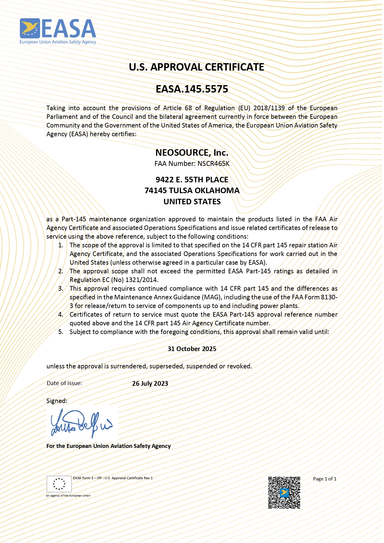 CERTIFICATIONS – Neo Source